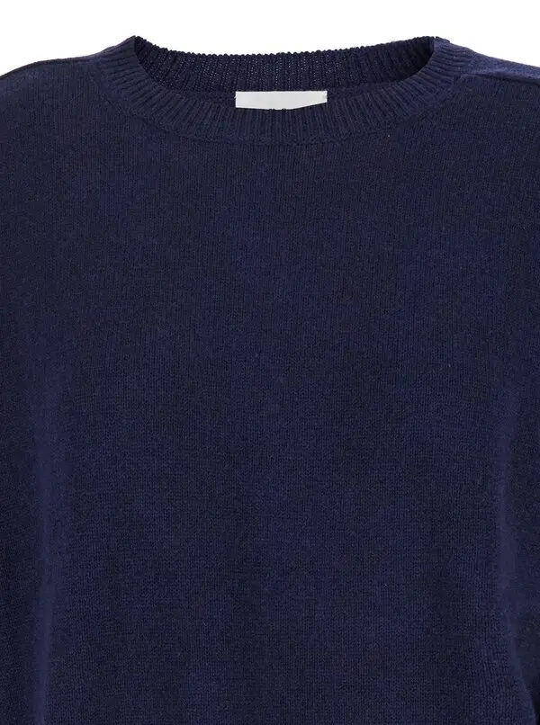 P.a.r.o.s.h Wool And Cashmere Crewneck Sweater With Asymmetric Hem - Multicolor