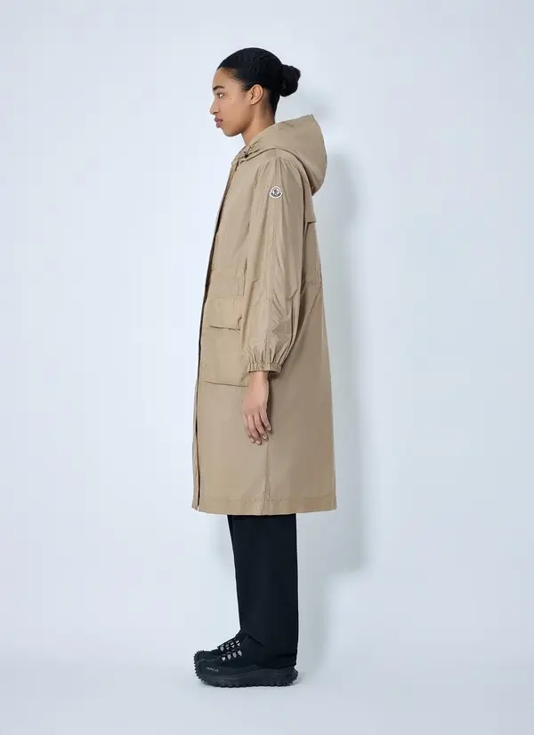 Moncler Hooded Parka Coat In Nylon