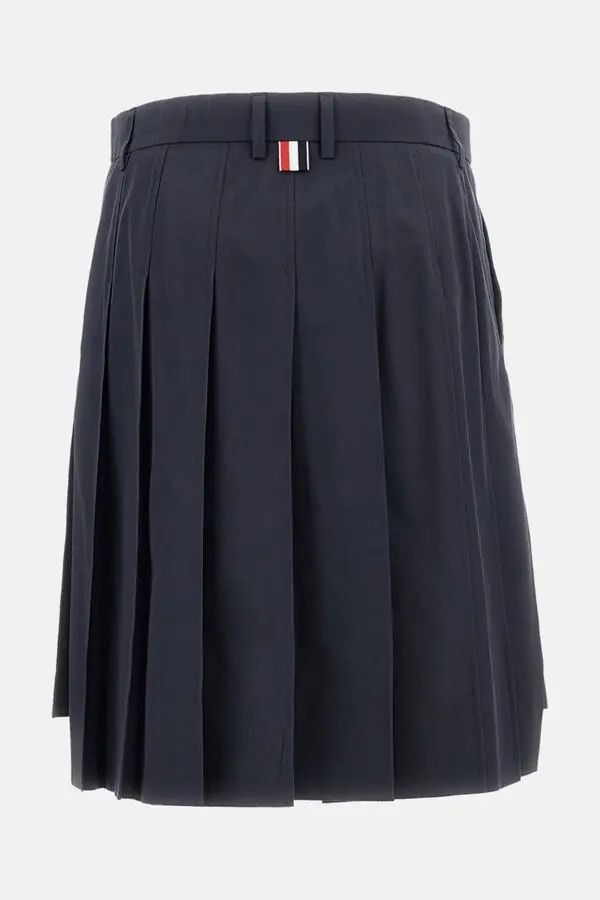 Thom Browne Cotton Pleated A-line Mini Skirt - Multicolor