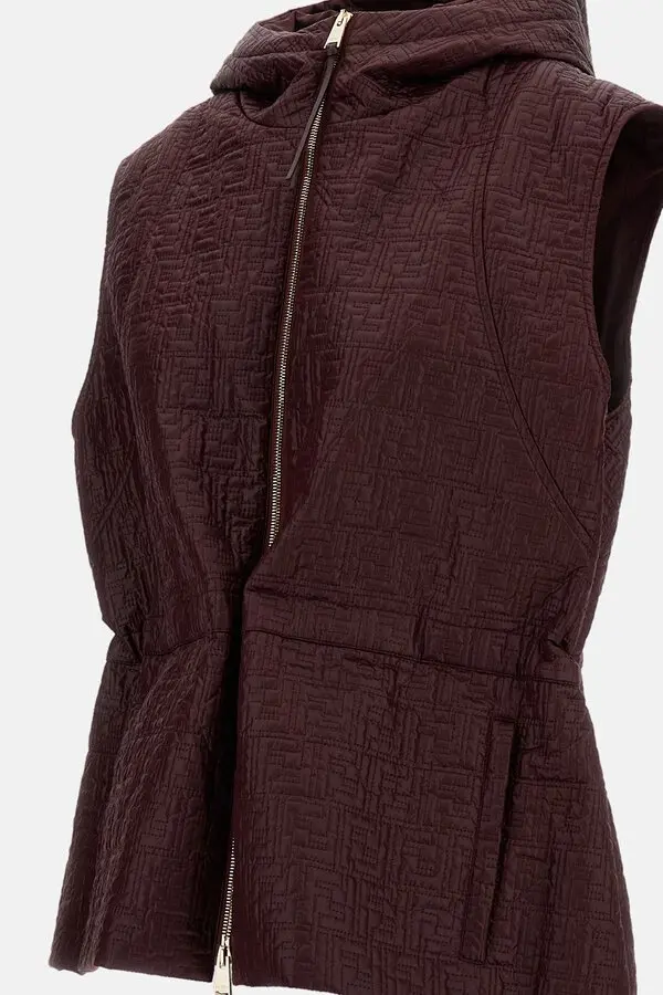 Fendi Quilted Nylon Vest With Ff Motif