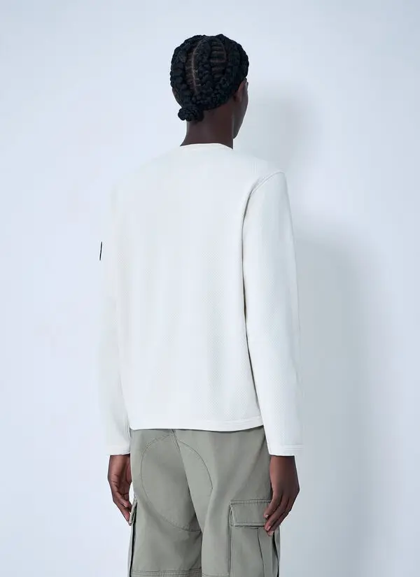 Stone Island Textured Knit Crewneck Sweatshirt With Logo Patch - Multicolor