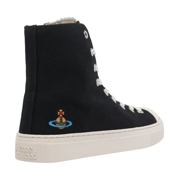 VIVIENNE WESTWOOD High-top Sneakers With Embroidered Logo - Black
