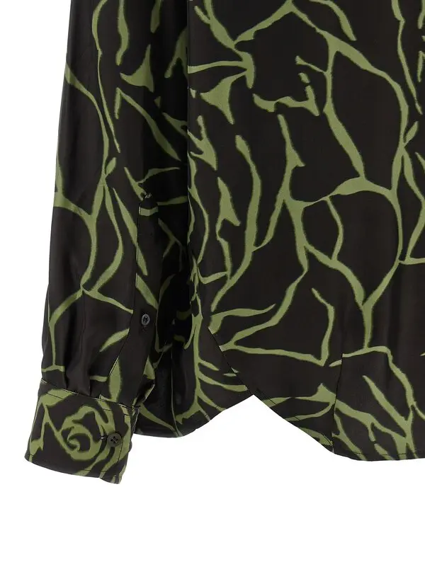Dries Van Noten Casia Patterned Viscose Shirt - Black