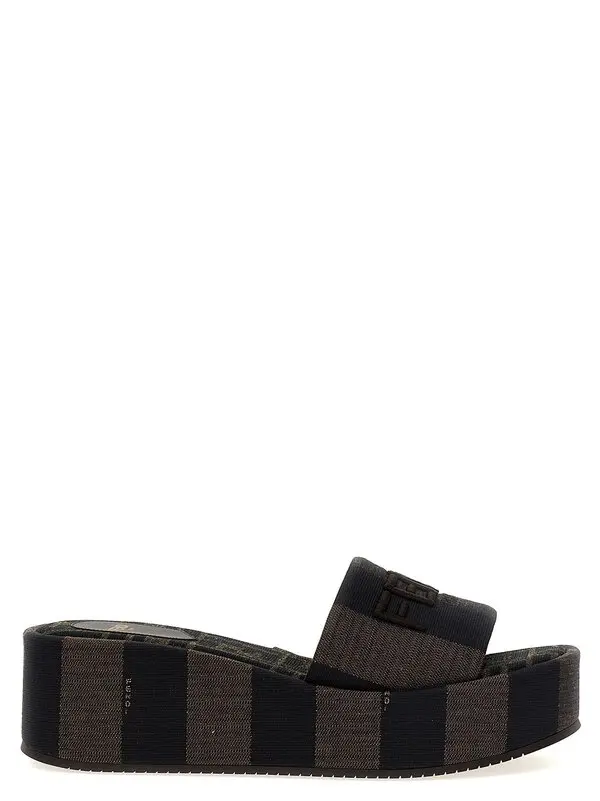 Fendi Sunshine Platform Sandals - Brown