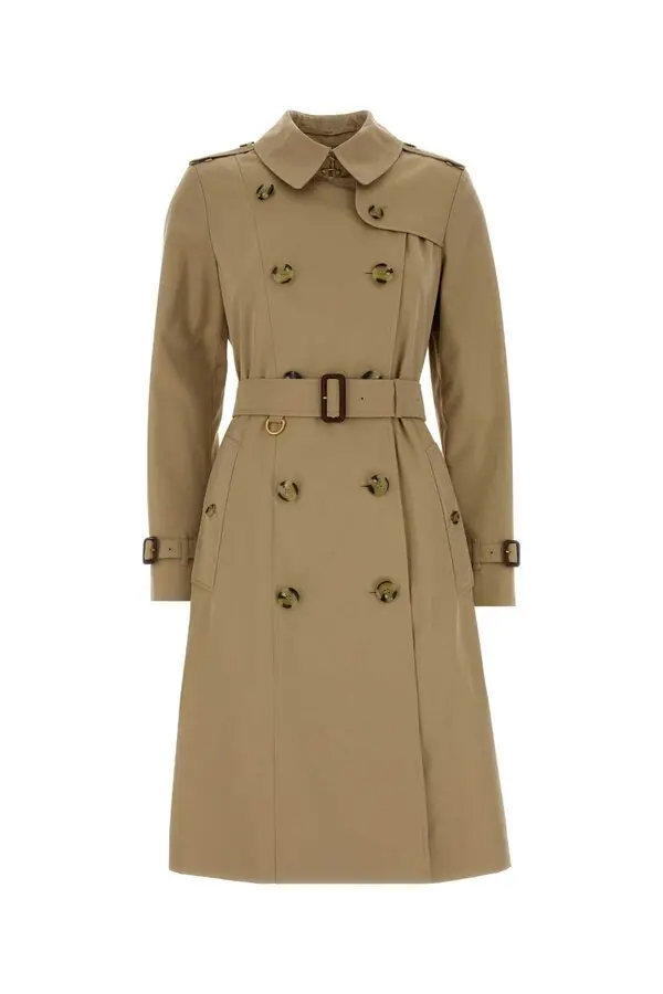 Burberry Beige Cotton Trench Coat - Brown