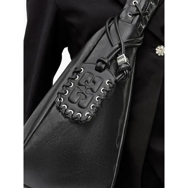 GANNI Shoulder Bag With Lace-up Detailing