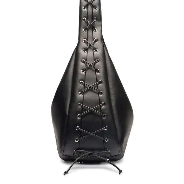 GANNI Shoulder Bag With Lace-up Detailing