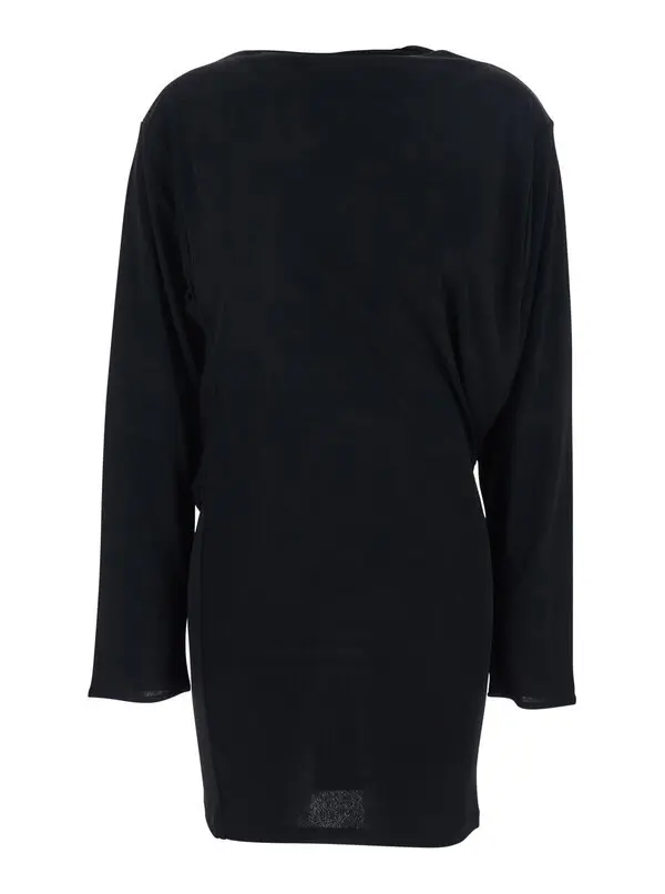 Jacquemus La Robe Mistral Crew Neck Dress With Open Back - Black