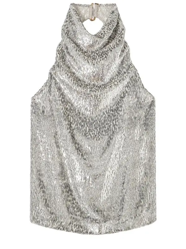 Stella McCartney Fil Coupé Halter Neck Top - Silver