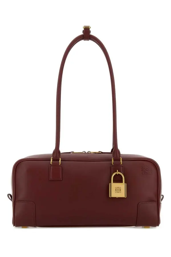 Loewe Burgundy Leather Amazona 31 Shoulder Bag - Red