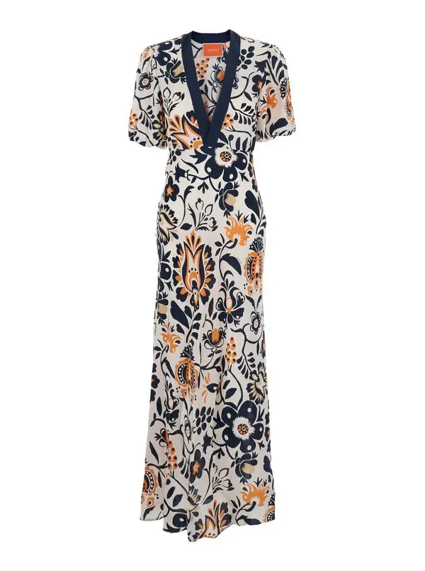 La DoubleJ Marlene Long Dress With Floral Print - Multicolor