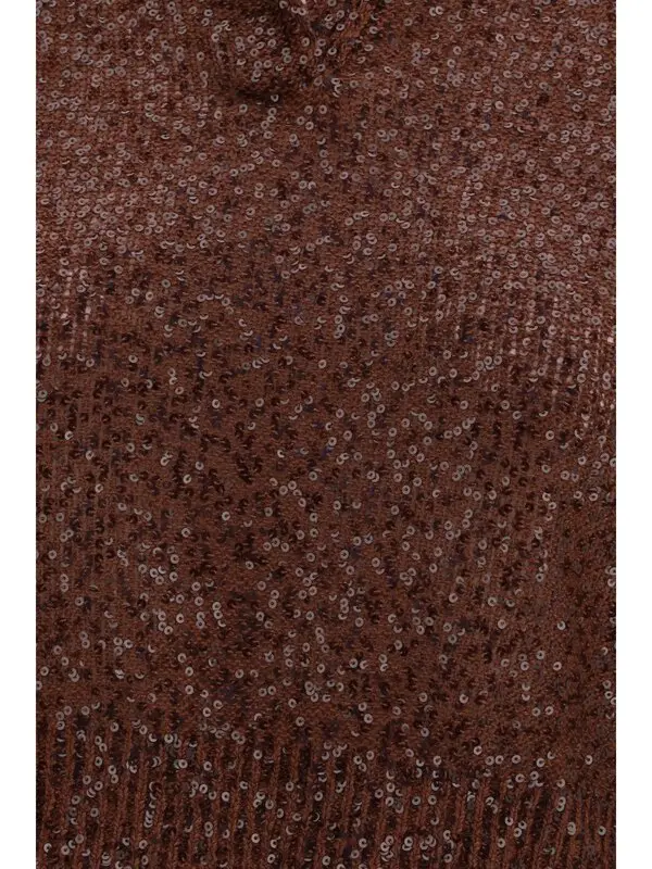 Brunello Cucinelli Sequined Linen, Cashmere And Silk Polo Top