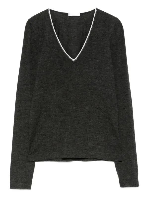Brunello Cucinelli Sequined Linen, Cashmere And Silk Polo Top - Multicolor