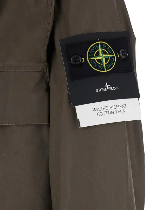 Stone Island Logo Patch Cotton Blend Jacket - Multicolor