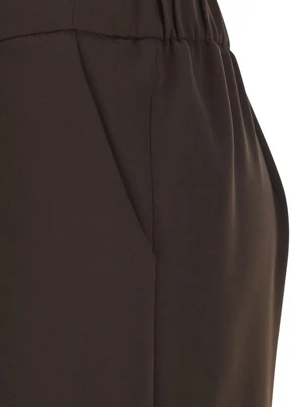 P.a.r.o.s.h Wide Leg Pants With Elastic Waist - Brown