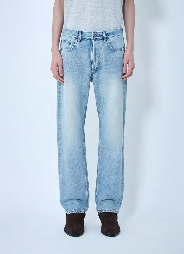 Saint Laurent Loose Straight Mid-rise Jeans - Blue