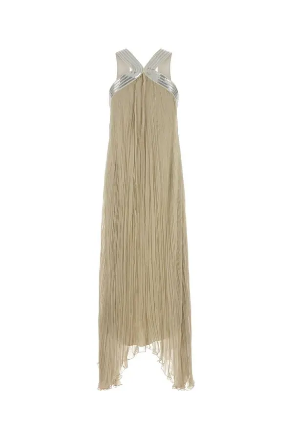 Alberta Ferretti Silk Long Dress - Brown