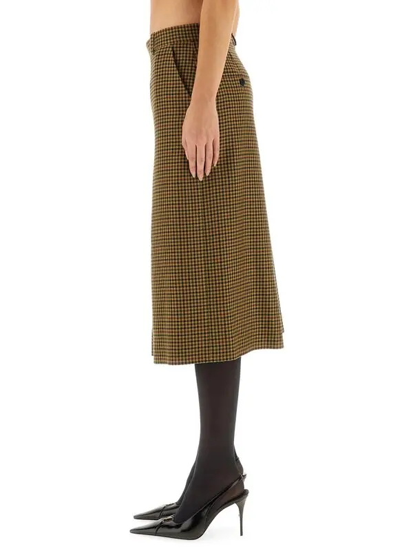 Saint Laurent Wool Checked Culottes