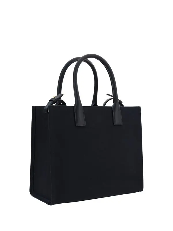 Versace Cotton Shoulder Bag With Embossed Monogram And Medusa Applique - Black
