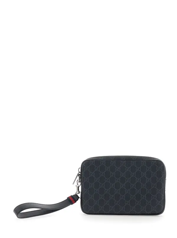 Gucci Gg Canvas Pouch With Web Detail - Multicolor