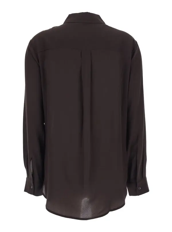 P.a.r.o.s.h Pointed Collar Long Sleeve Silk Shirt