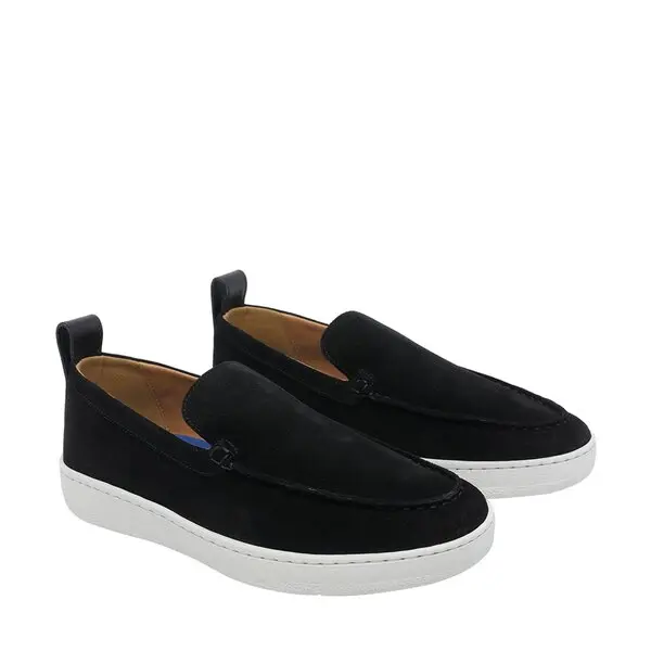 LANVIN Cruiser Suede Slip-on Loafers - Black