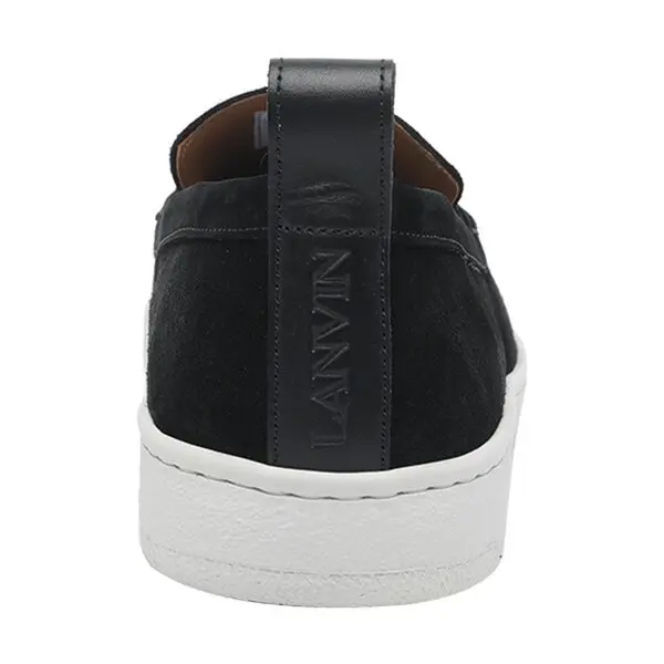 LANVIN Cruiser Suede Slip-on Loafers - Black