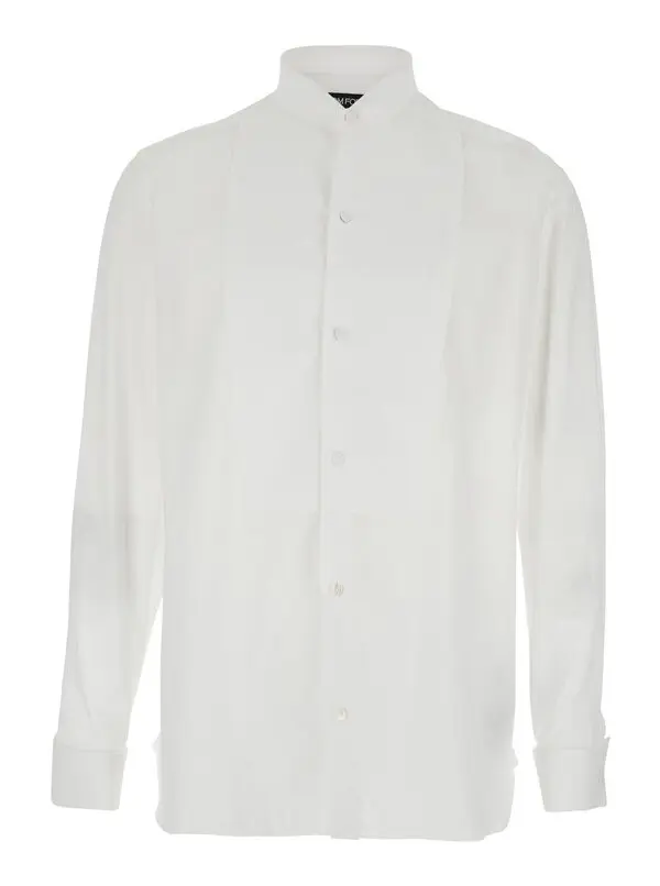 TOM FORD White Long-sleeved Shirt With Tone-on-tone Button Closure In Cotton For - Multicolor