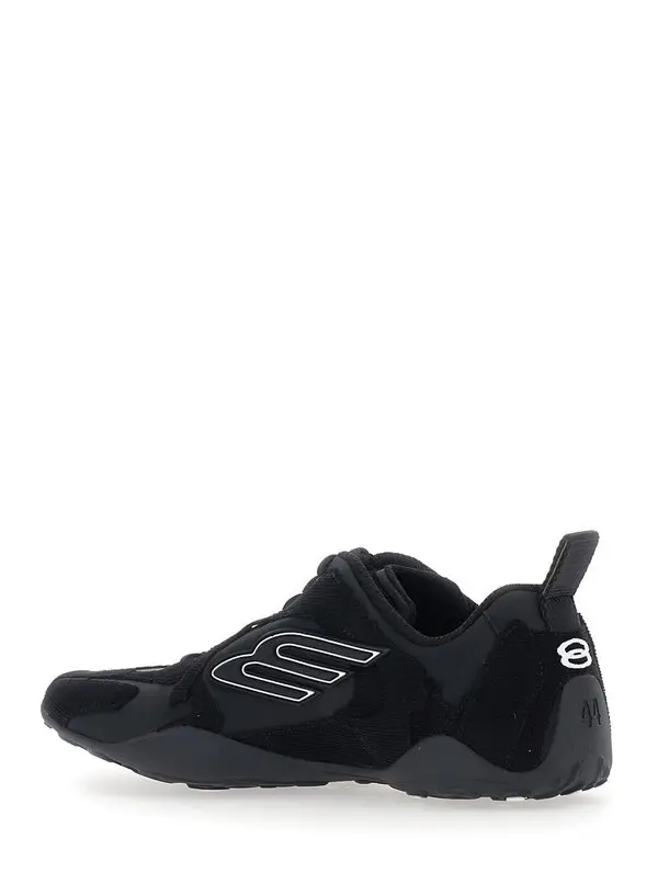 Balenciaga Monday Ultra Low Top Sneakers With Logo Detail And Corduroy Panels - Black