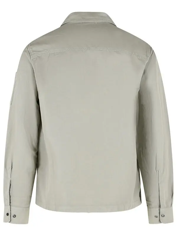 C.P. COMPANY Zip Up Linen Blend Jacket - Cream