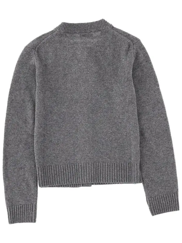 GANNI Cardigan With Logo - Gray