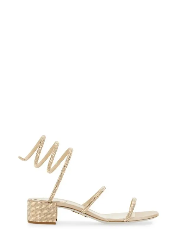 Rene Caovilla Cleo Embellished Leather Sandals - Cream