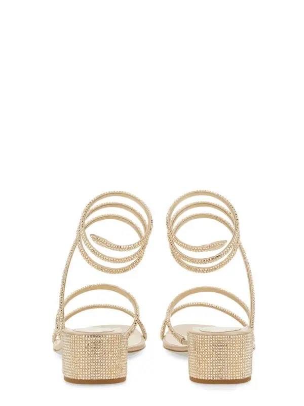 Rene Caovilla Cleo Embellished Leather Sandals - Cream