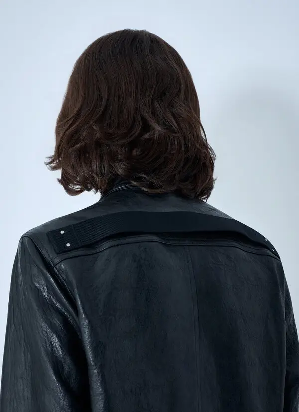 Rick Owens Studded Leather Jacket With Zip Details