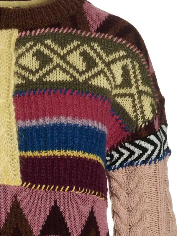 Etro Virginia Patchwork Knit Minidress - Multicolor