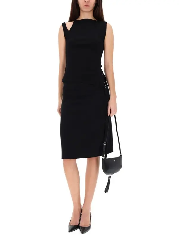 COURREGES Asymmetrical Ribbed Top - Black