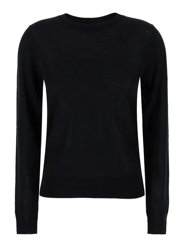 P.a.r.o.s.h Black Crewneck Long Sleeve Sweater - Multicolor