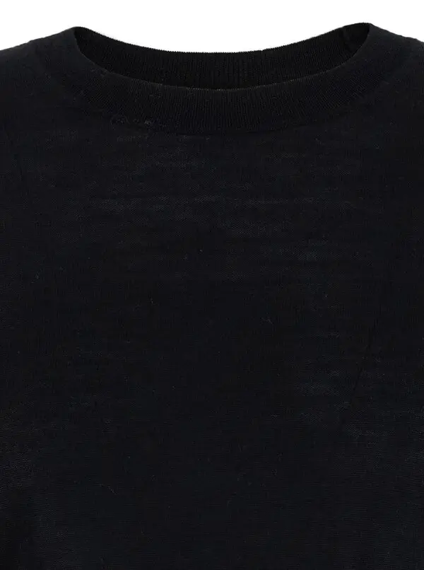 P.a.r.o.s.h Black Crewneck Long Sleeve Sweater - Multicolor