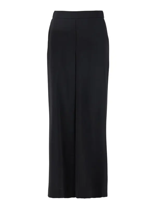 P.a.r.o.s.h Wide Leg Tech Fabric Pants With Elasticated Rear Waist - Black