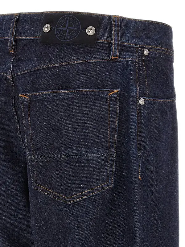 Stone Island Indigo Denim-rinsed Straight Leg Jeans
