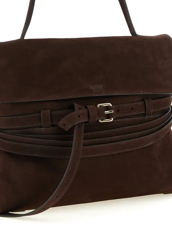 Moschino Tie Me Shoulder Bag - Brown