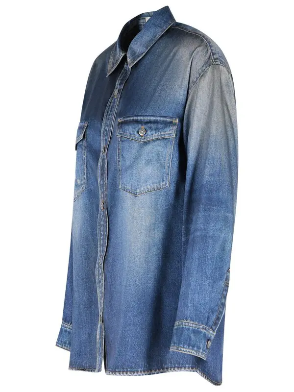 GOLDEN GOOSE Patty Over Fit Cotton Shirt - Blue