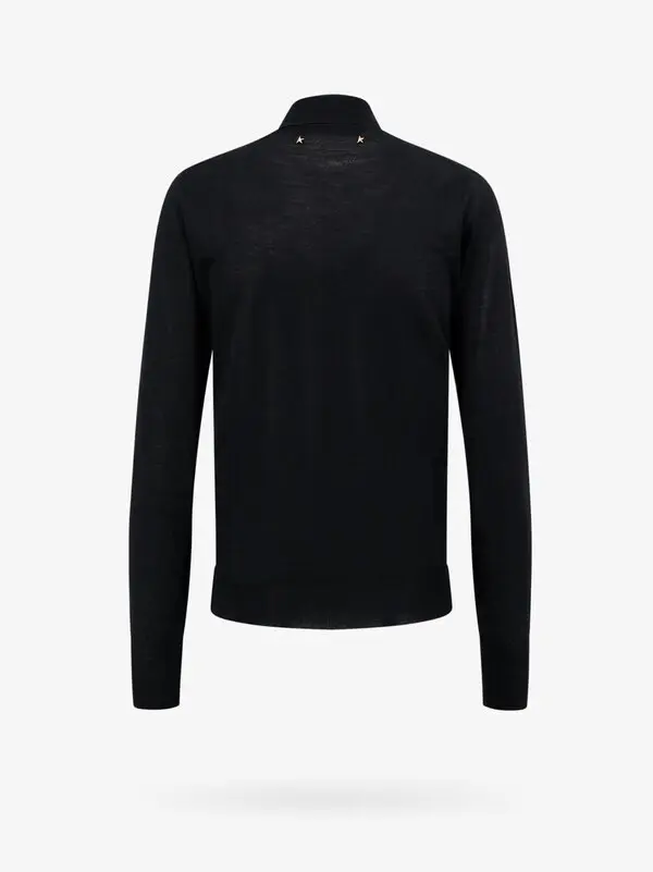 GOLDEN GOOSE Virgin Wool Turtleneck With Metal Stars - Black