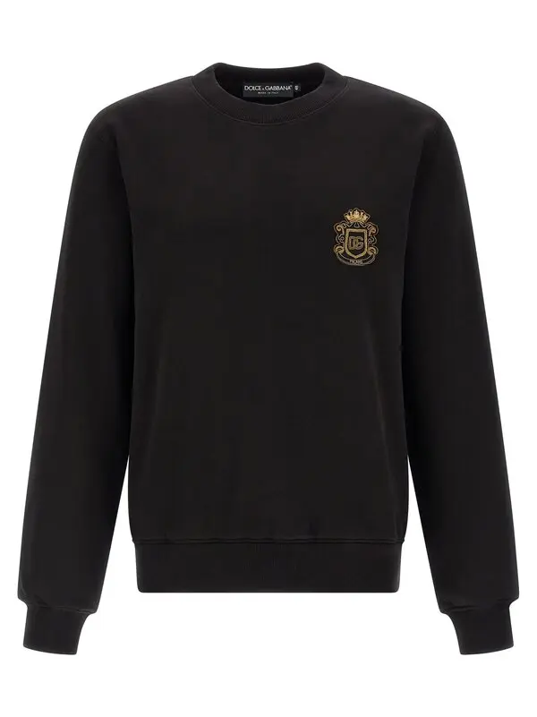 Dolce & Gabbana Heraldic Patch Crewneck Sweatshirt - Black