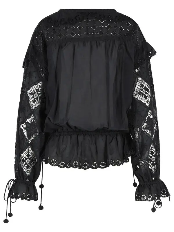 Isabel Marant Étoile Nowana Cotton And Silk Blouse - Black