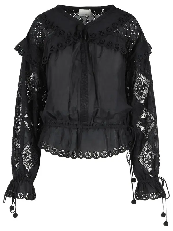 Isabel Marant Étoile Nowana Cotton And Silk Blouse - Black