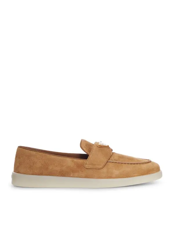 Prada Suede Loafers With Buckle Detail