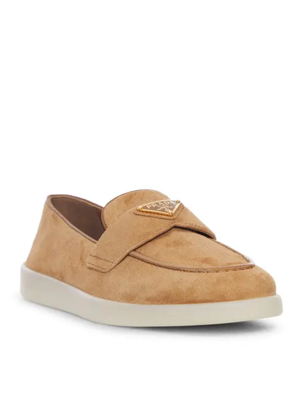 Prada Suede Loafers With Buckle Detail