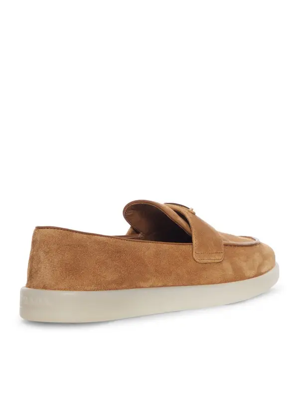 Prada Suede Loafers With Buckle Detail