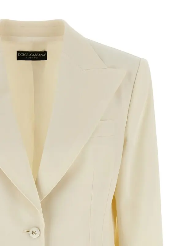 Dolce & Gabbana Turlington' Wool Gabardine Blazer - White